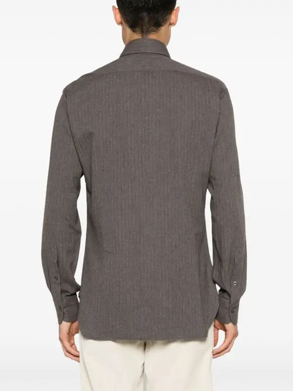 BARBA NAPOLI Herringbone-pattern Shirt