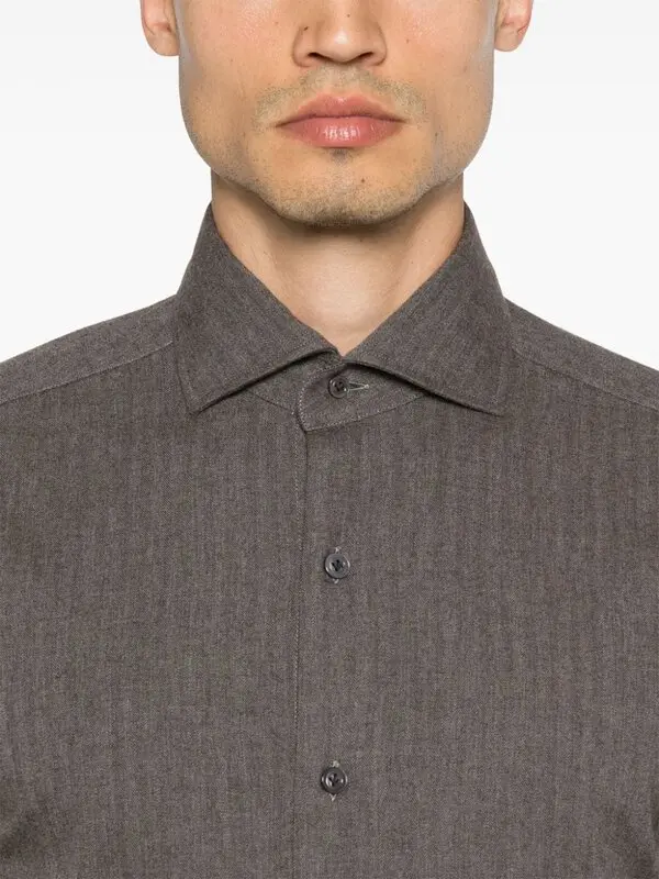 BARBA NAPOLI Herringbone-pattern Shirt