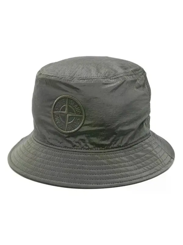 Stone Island Compass Embroidered Bucket Hat - Green