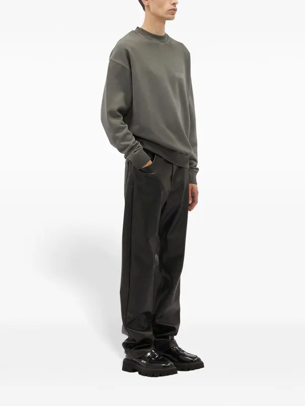 MSGM Logo-print Cotton Sweatshirt - Grey