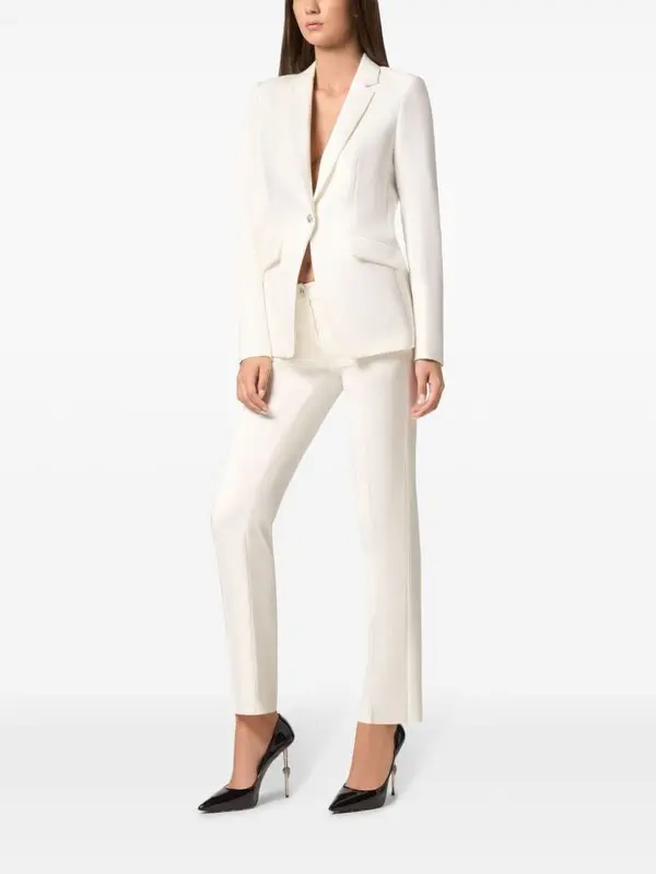 Philipp Plein Cady Blazer With Crystal Skull Appliqu - White