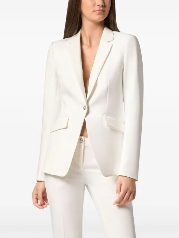 Philipp Plein Cady Blazer With Crystal Skull Appliqu - White