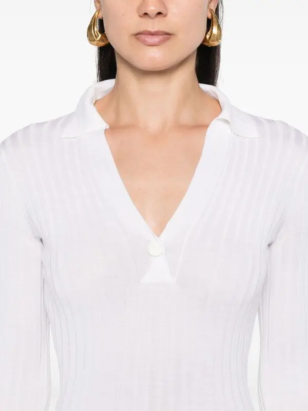 Vince Snap Polo Sweater - White