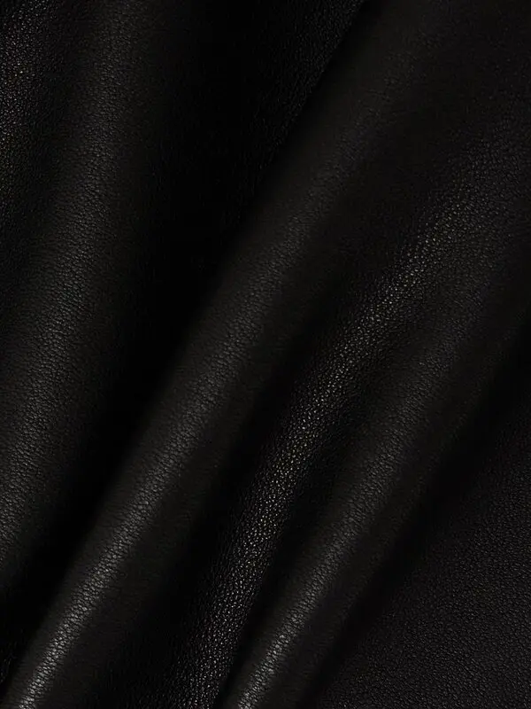 Rabanne Gathered Leather Midi Skirt - Black