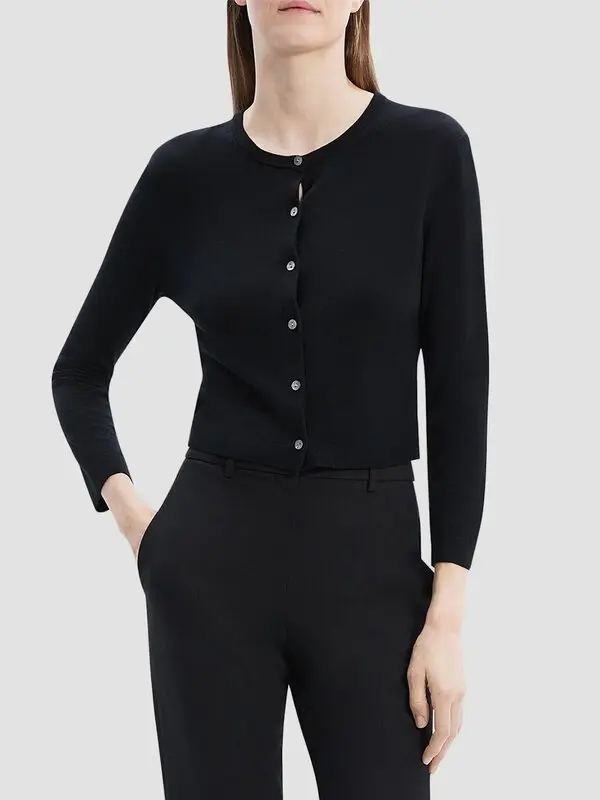Theory Merino Wool Crop Cardigan