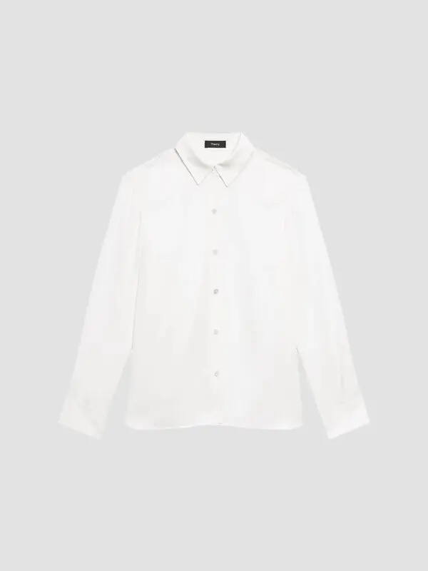 Theory Straight Silk Button-front Shirt