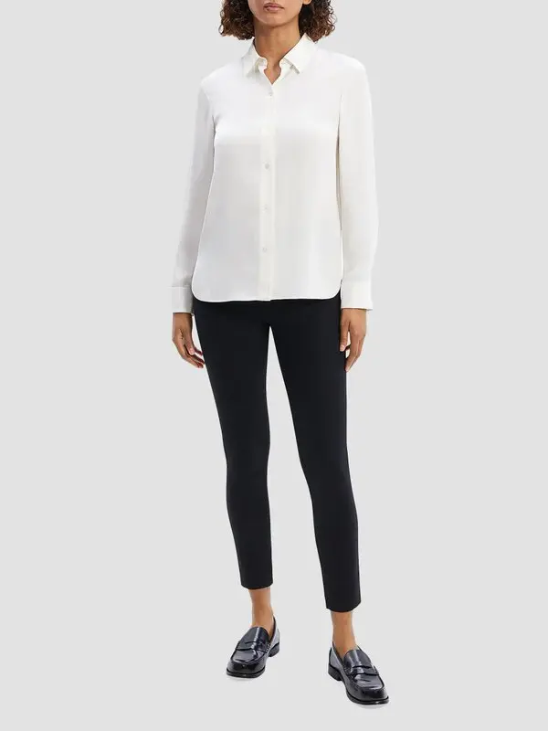 Theory Straight Silk Button-front Shirt