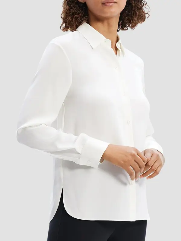 Theory Straight Silk Button-front Shirt