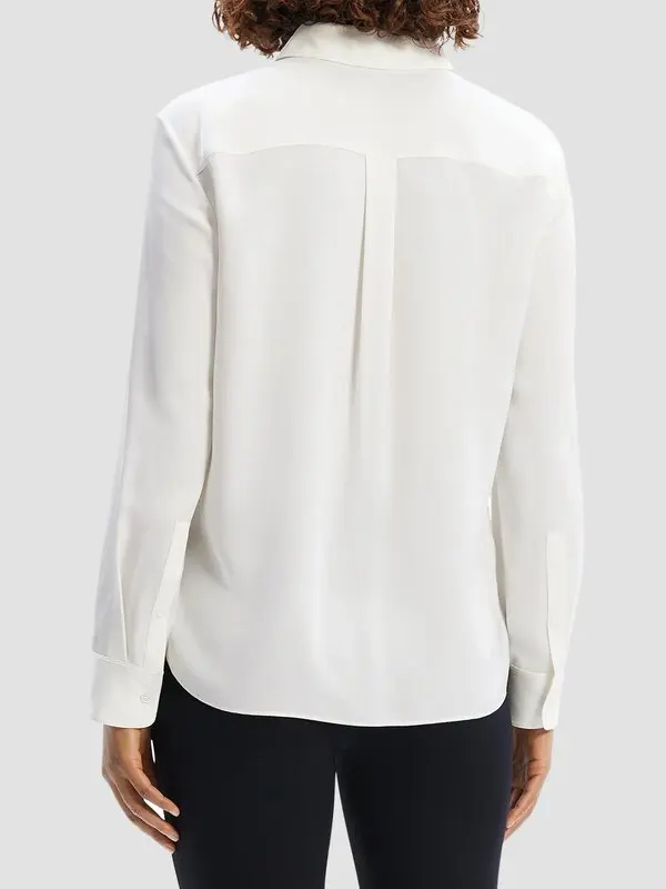 Theory Straight Silk Button-front Shirt