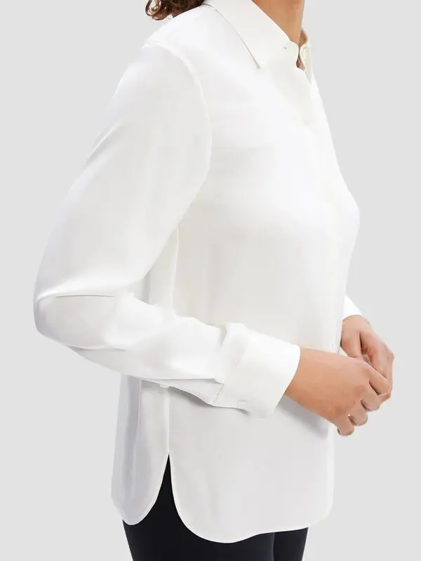 Theory Straight Silk Button-front Shirt