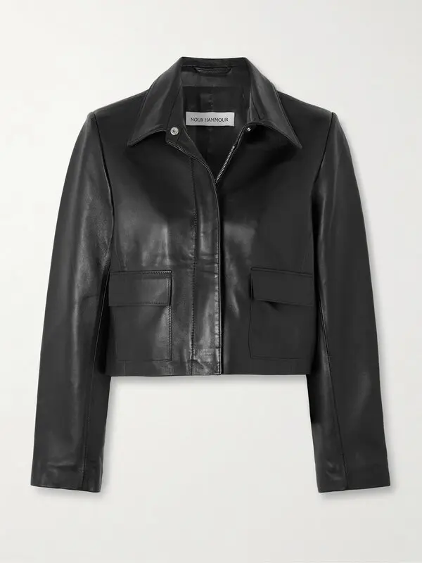 Nour Hammour Bleeker Cropped Leather Jacket