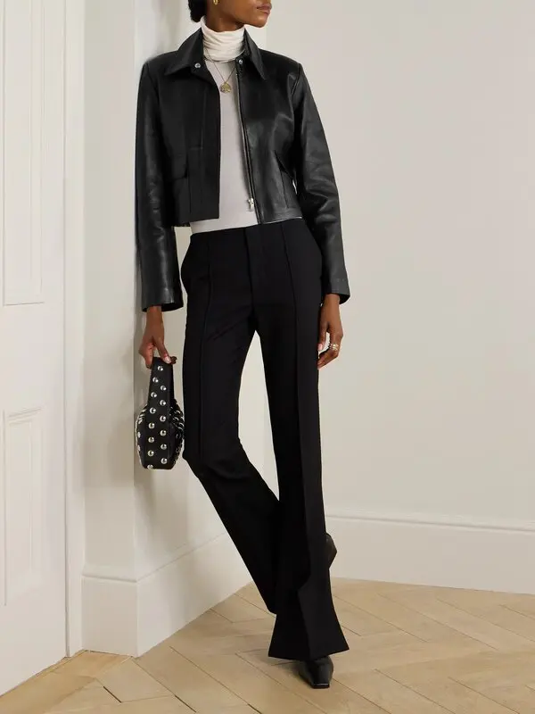 Nour Hammour Bleeker Cropped Leather Jacket