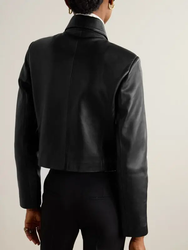 Nour Hammour Bleeker Cropped Leather Jacket