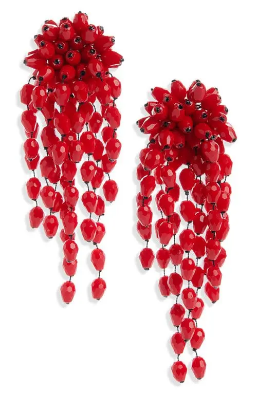 Isabel Marant Hanabi Clip-on Drop Earrings - Red/silver