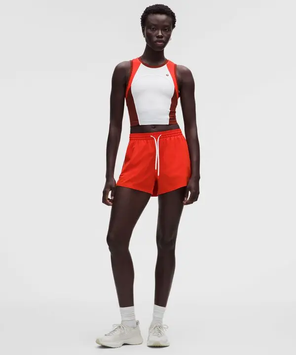 Lululemon Court Rival High-rise Relaxed Fit Shorts 3 - Cherry Ember/white