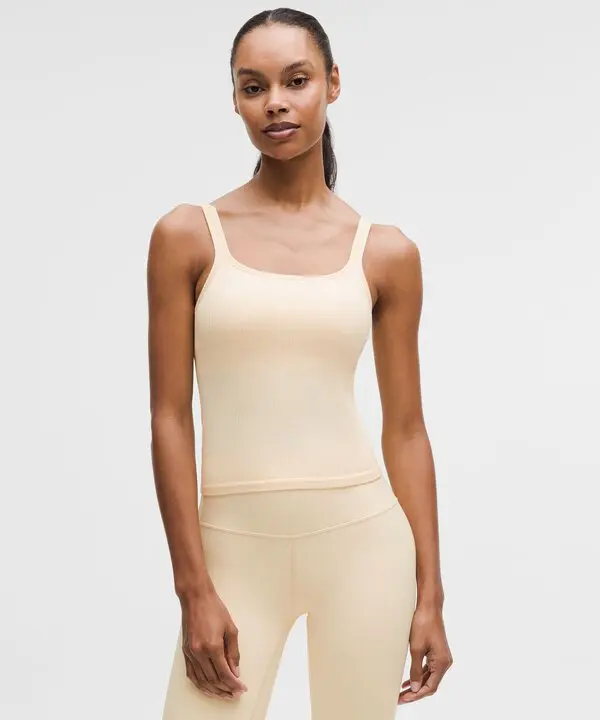 Lululemon Ebb To Street Cropped Tank - Butter Cream/butter Cream