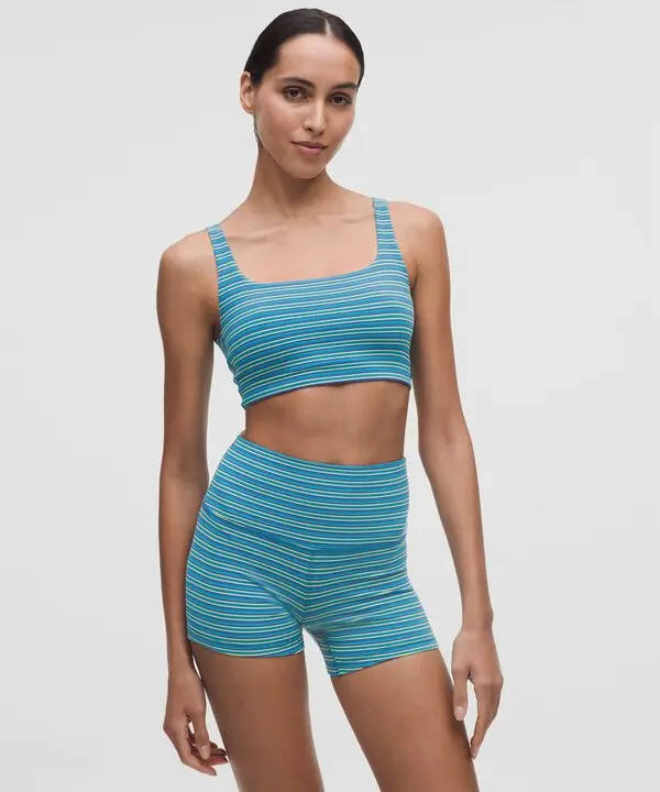 Lululemon Bend This Scoop And Square Bra - Variegated Stripe Twice Blue Yellow Serpentine