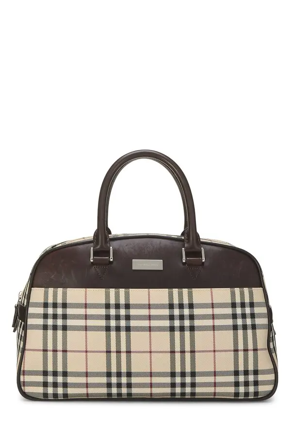 Burberry House Check Bowler Handbag - Brown
