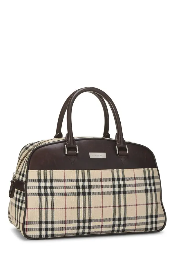 Burberry House Check Bowler Handbag - Brown
