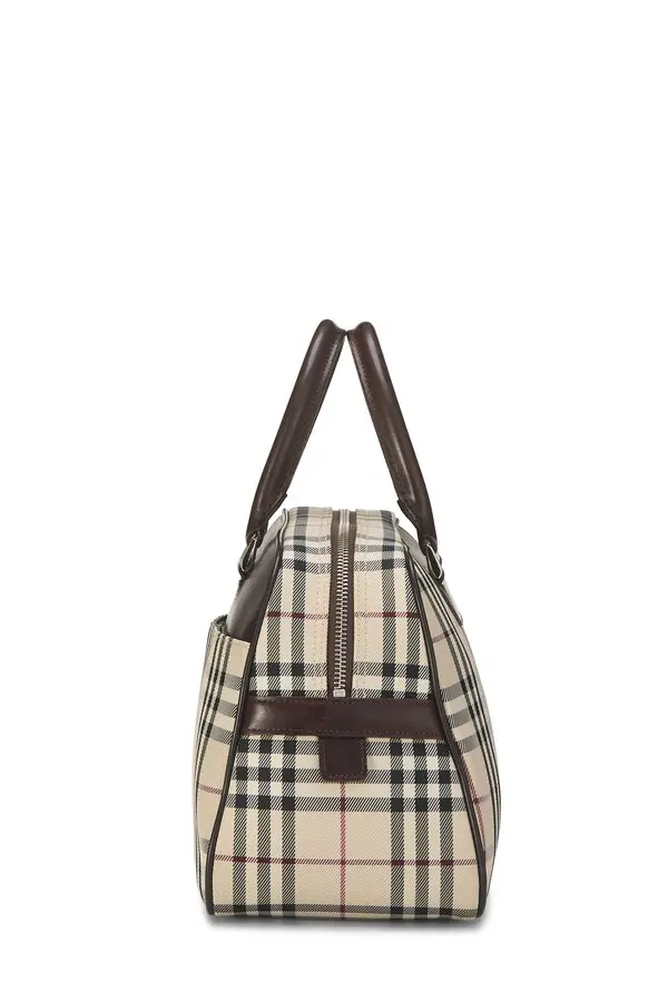 Burberry House Check Bowler Handbag - Brown