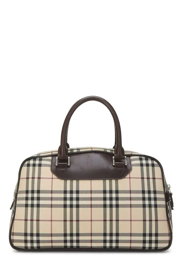 Burberry House Check Bowler Handbag - Brown