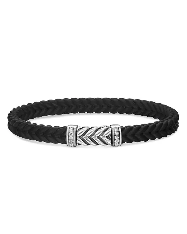 David Yurman Chevron Diamond Bracelet - Black/silver