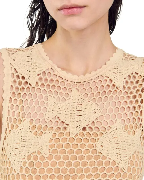 sandro crochet dress Sandro Women's Beaded knit maxi dress - White