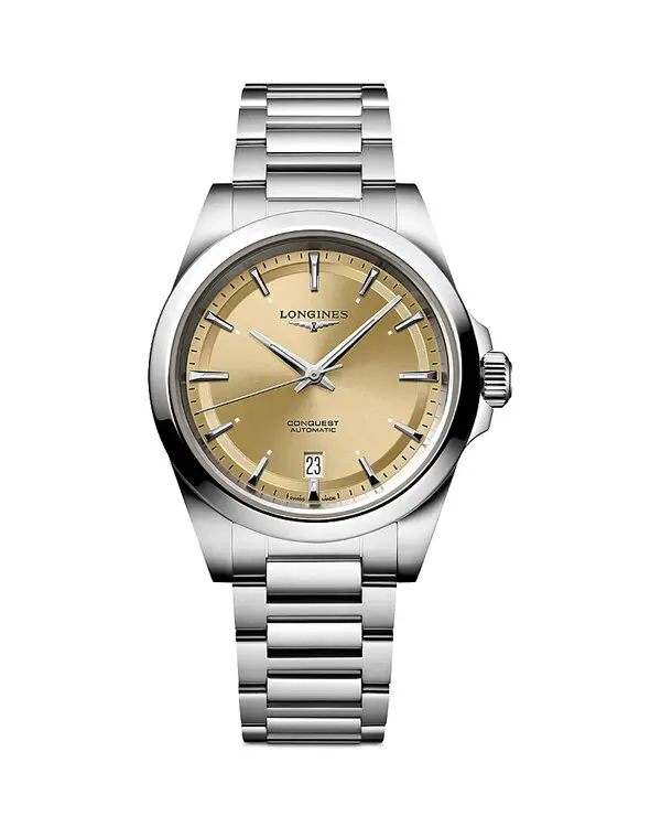 LONGINES Conquest Sunray Champagne Watch, 38mm - Gold/silver