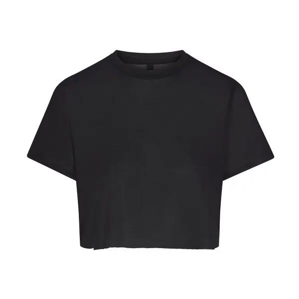 SKIMS Kims Sleep Cropped T Shirt - Onyx