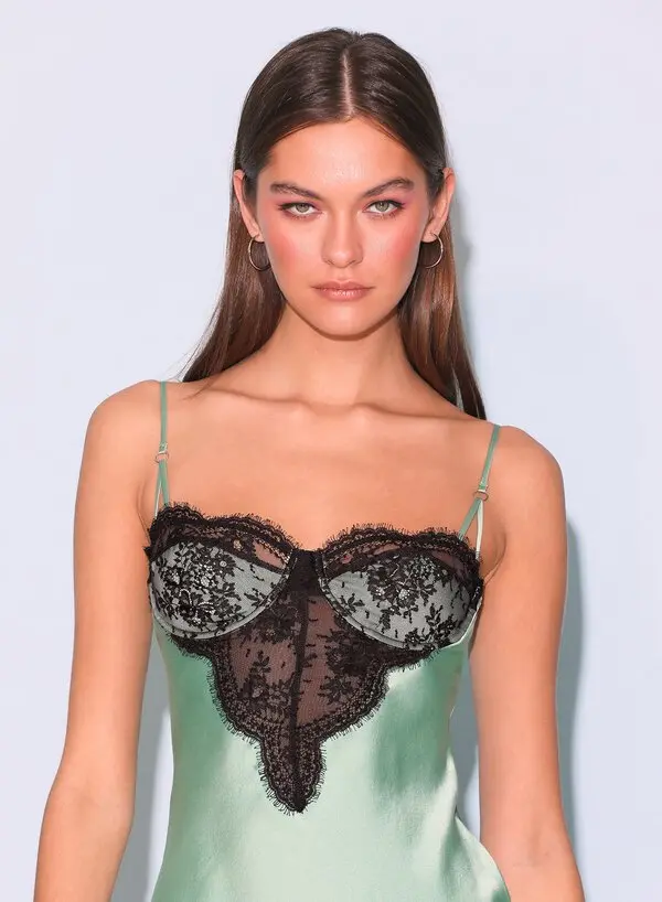FLEUR DU MAL Frankie Lace Cupped Slip Dress