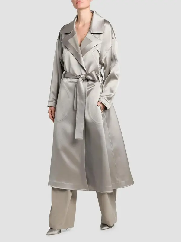 Giorgio Armani Satin Oversized Trench Coat