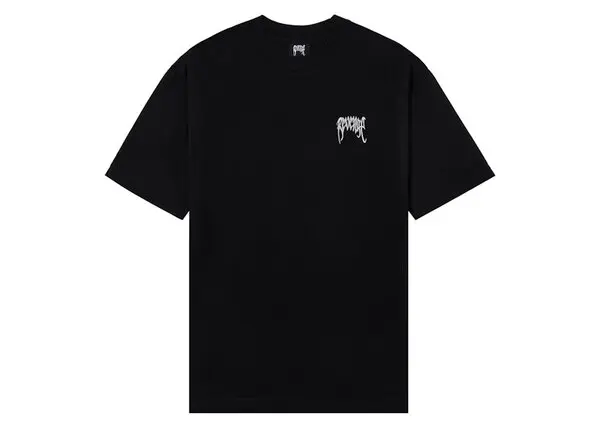 REVENGE White Embroidered Basic Tee Shirt - Black