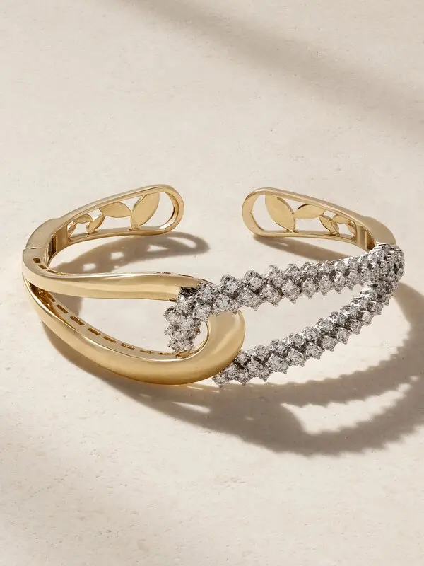 Yeprem 18-karat White And Yellow Diamond Cuff - Gold