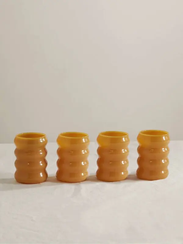 SOPHIE LOU JACOBSEN Ripple Set Of Four Glasses - Yellow