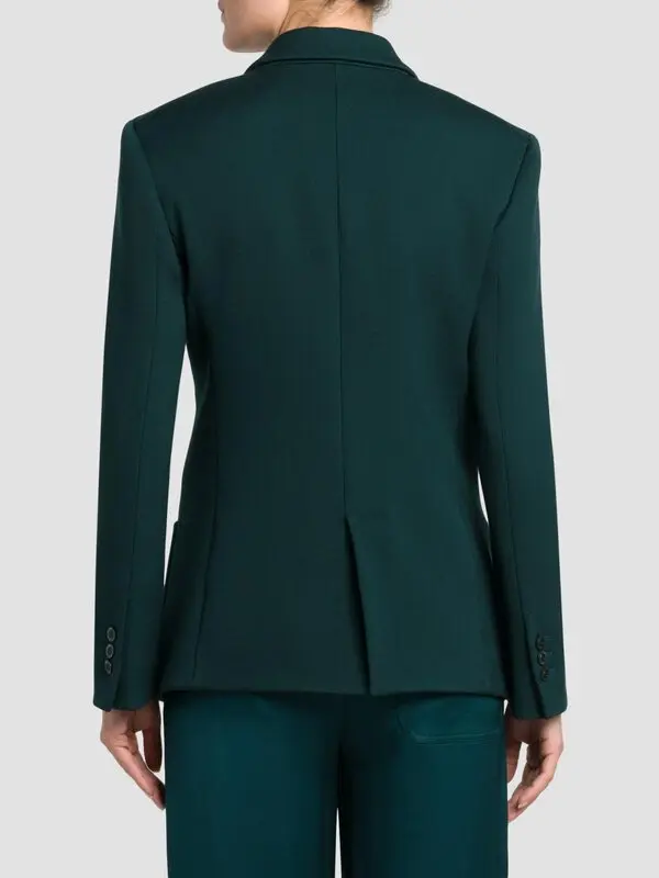 Giorgio Armani Stretch Wool Double-breasted Jacket - Emerald