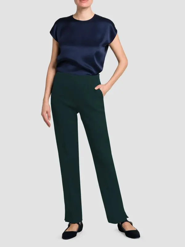 Giorgio Armani Stretch Wool Straight Pants