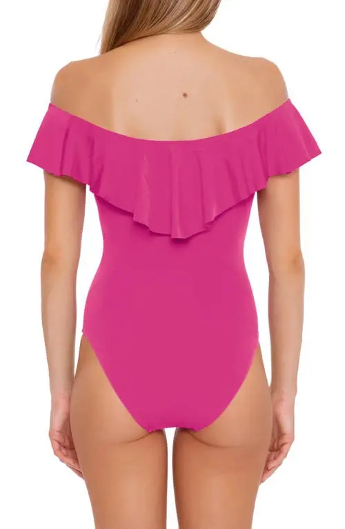 Trina Turk Monaco Off-the-shoulder Ruffle One-piece Swimsuit - Pink