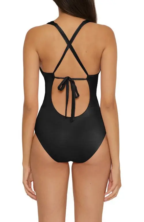 BECCA By Rebecca Virtue Prism Plunge Cutout One-piece Swimsuit