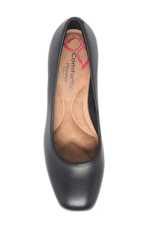 COMFORTIVA Peach Leather Pumps - Black