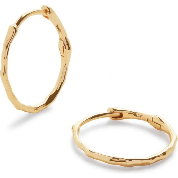 Monica Vinader Siren Small Hoop Earrings - Yellow Gold
