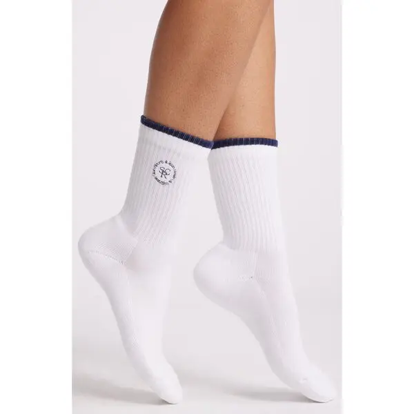 Sporty & Rich Health & Wellness Club Crew Socks - White
