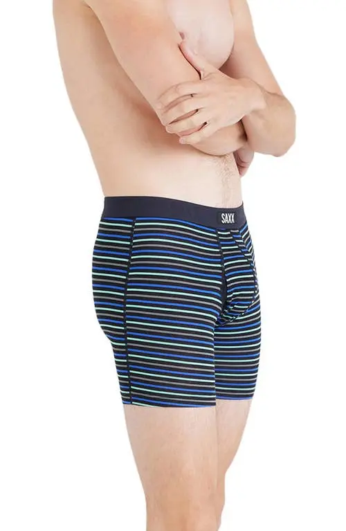 SAXX Vibe Xtra Soft Comfort Boxer Briefs - Gents Stripe-sport Blue