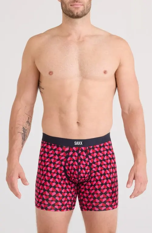 SAXX Vibe Xtra Soft Comfort Boxer Briefs - Love Check Baby-black