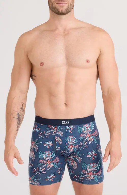 SAXX Vibe Xtra Soft Comfort Boxer Briefs - Pineapple Tropic-indigo