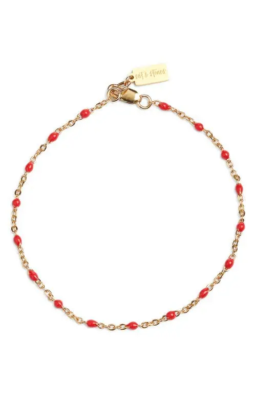 SET & STONES Kaz Bracelet - Gold / Red