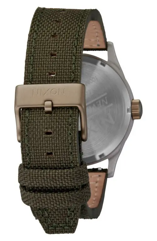 Nixon Sentry Strap Watch - Silver /lt Brown /asphalt