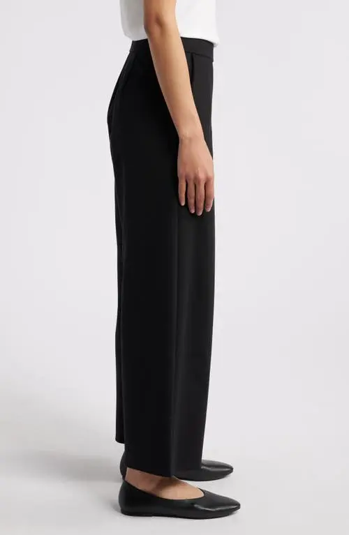 Eileen Fisher Ankle Length Wide Leg Pants - Black