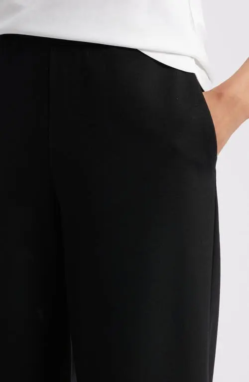Eileen Fisher Ankle Length Wide Leg Pants - Black