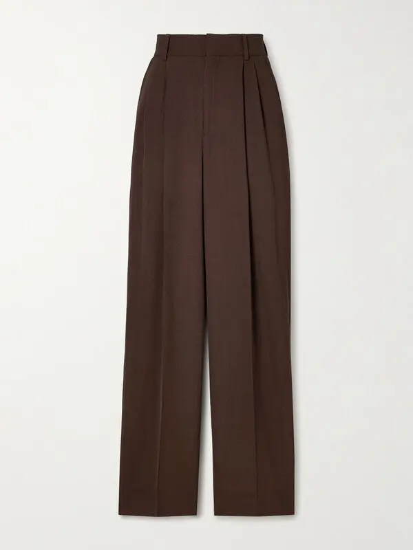 PETAR PETROV The Founder Pleated Wool-blend Twill Wide-leg Pants
