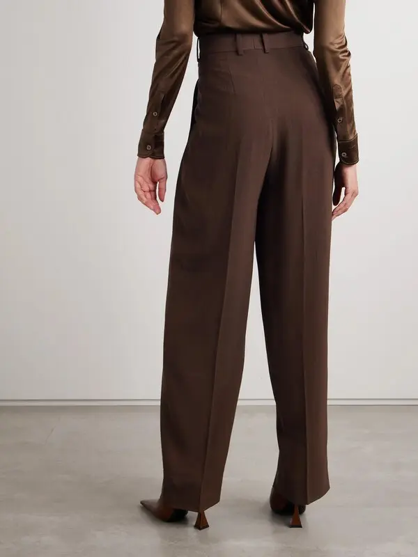 PETAR PETROV The Founder Pleated Wool-blend Twill Wide-leg Pants
